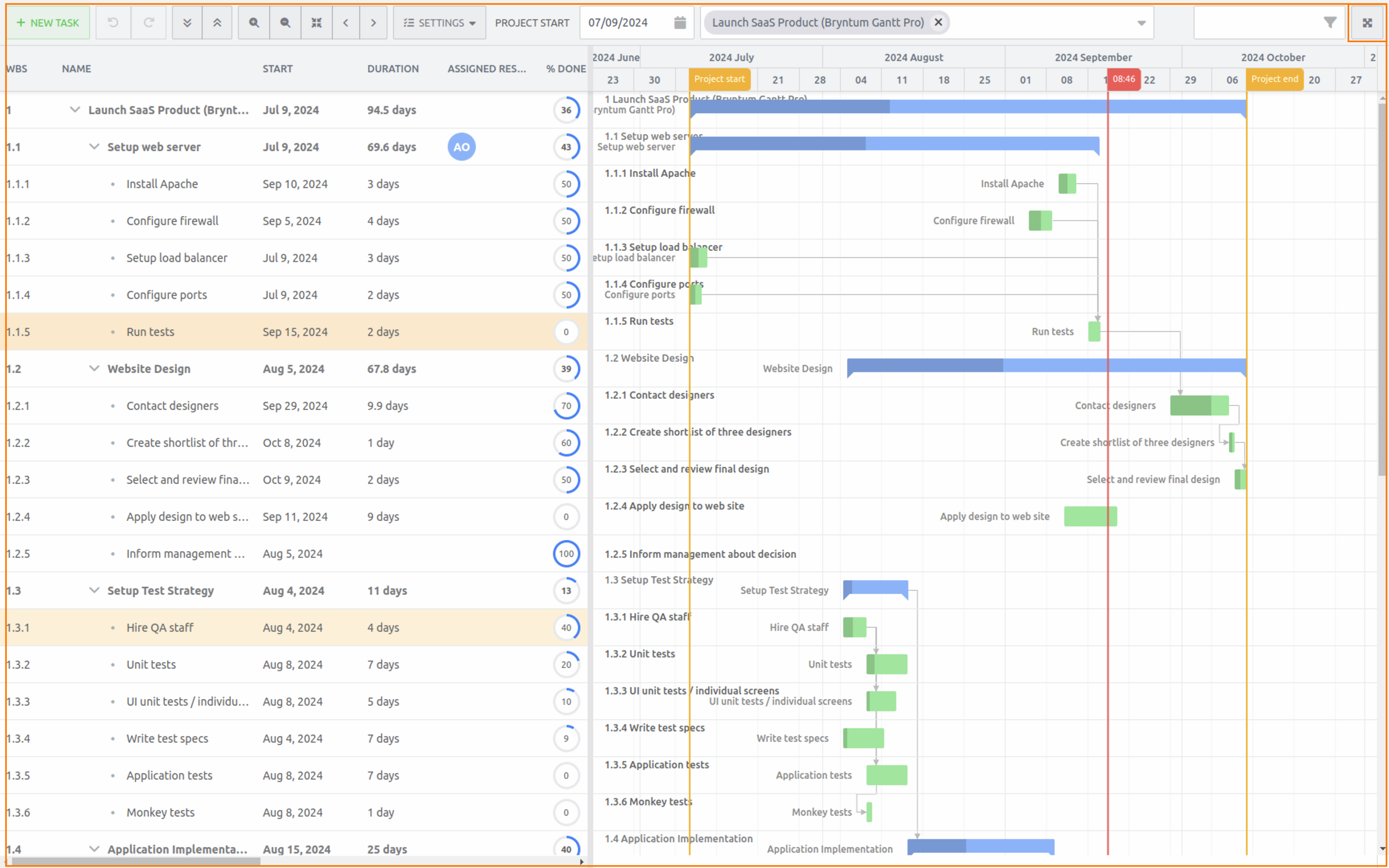 Bryntum Gantt for Odoo Docs